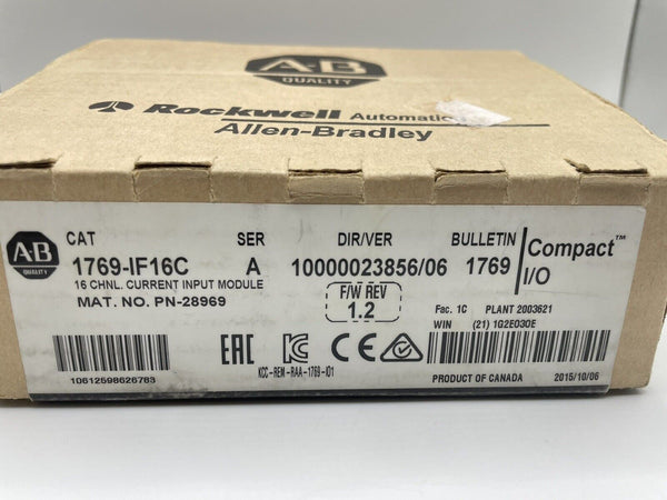 New Allen Bradley 1769-IF16C CompactLogix 16-Ch Current Input Module S – Rocautomation