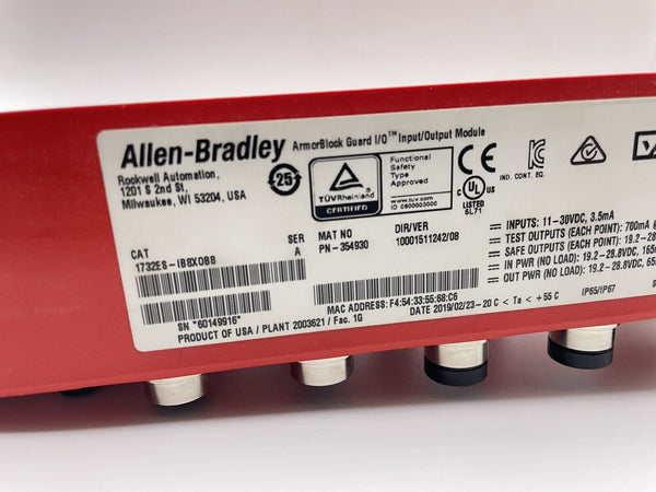 New Allen Bradley 1732ES-IB8XOB8 Ser A ArmorBlock EtherNet/IP Safety I ...