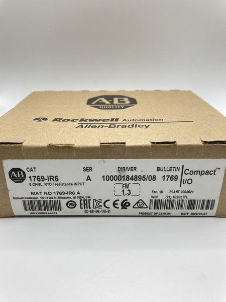 Allen Bradley PLCs | Compactlogix 6-Ch RTD | Allen Bradley 1769-IR6 ...