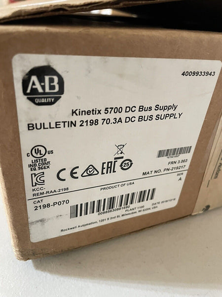 Allen Bradley 2198-p070 DC Power Supply Kinetix 5700 | ROC Automation ...
